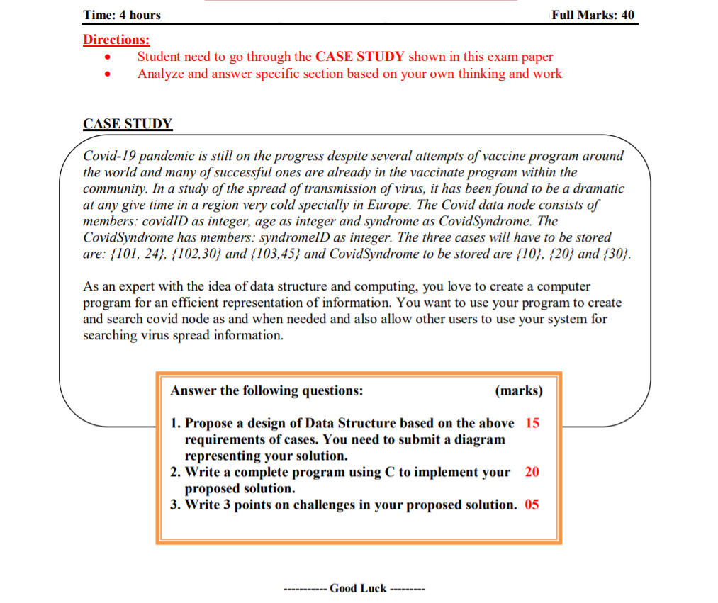 CASE STUDY Covid-19 pandemic is still on the progress | Chegg.com