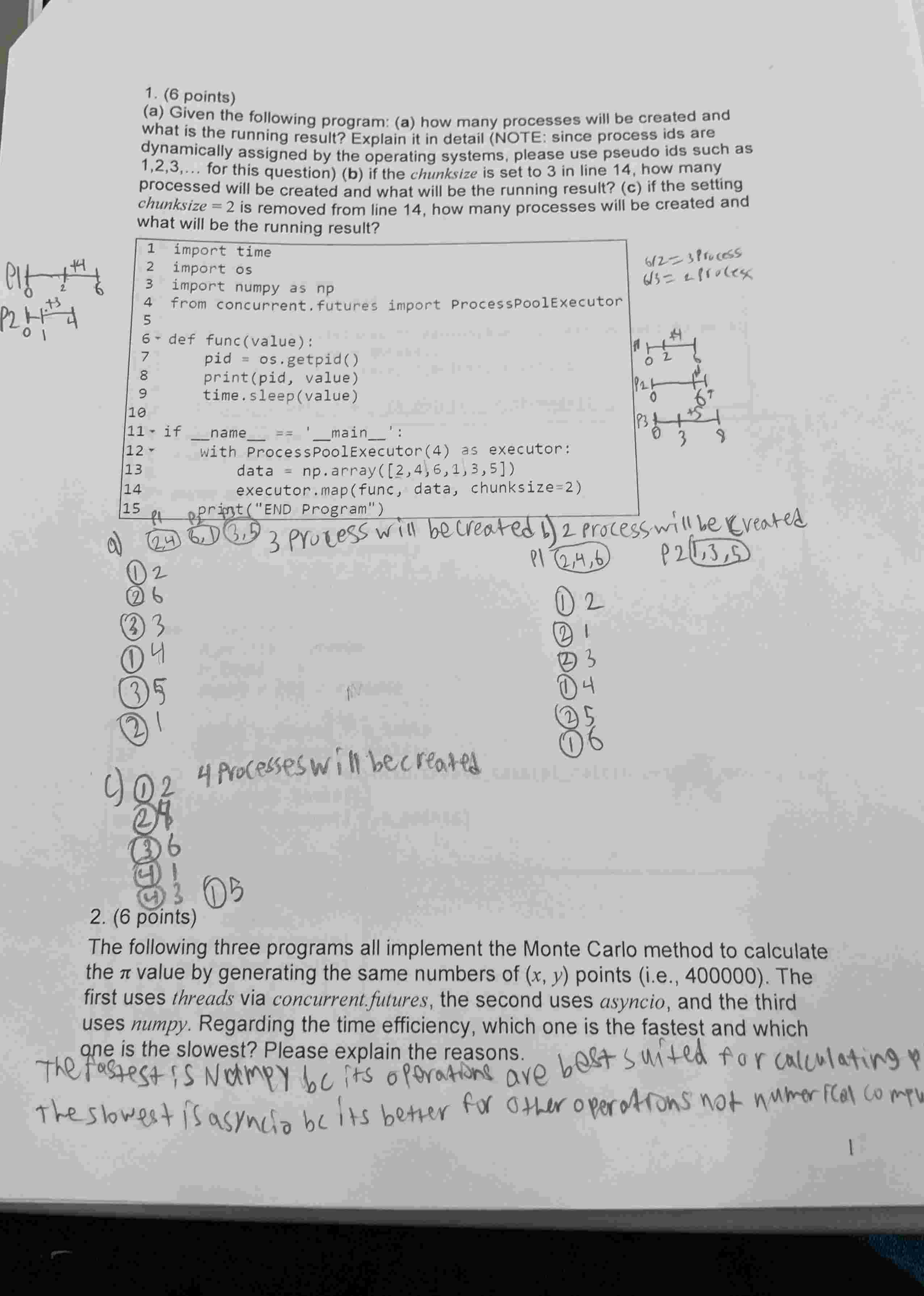 Solved (6 ﻿points)(a) ﻿Given the following program: (a) ﻿how | Chegg.com