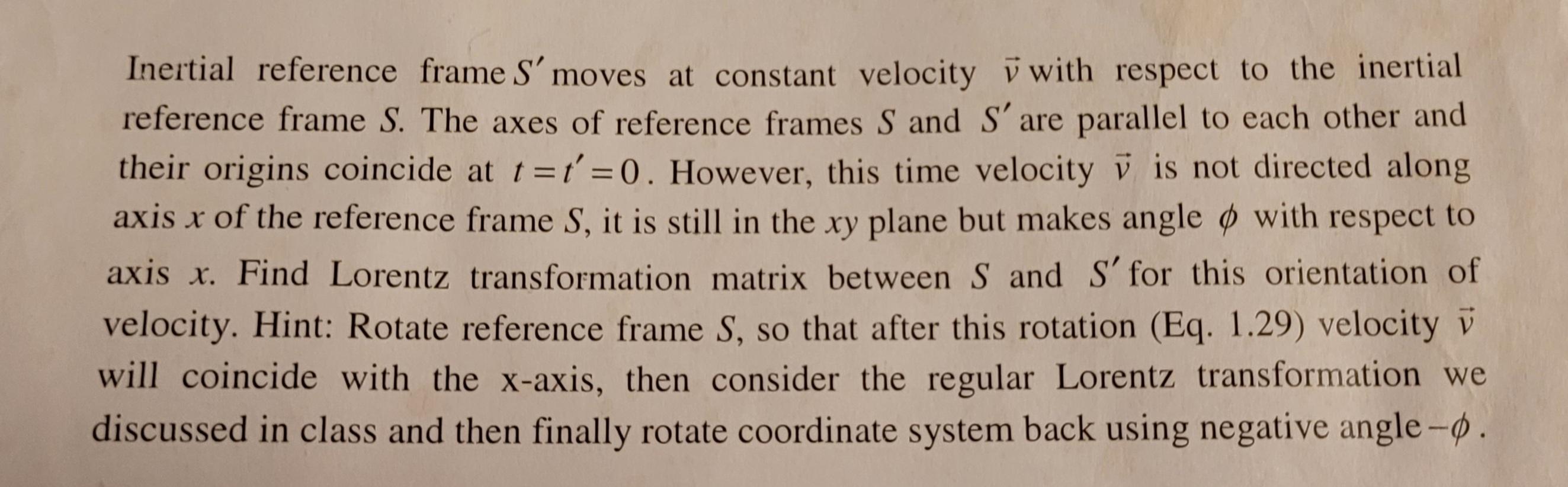 Solved Inertial reference frame S'moves at constant velocity | Chegg.com