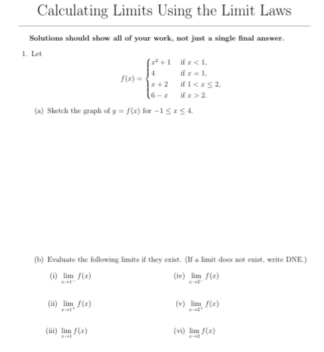 Solved Calculating Limits Using the Limit Laws Solutions | Chegg.com
