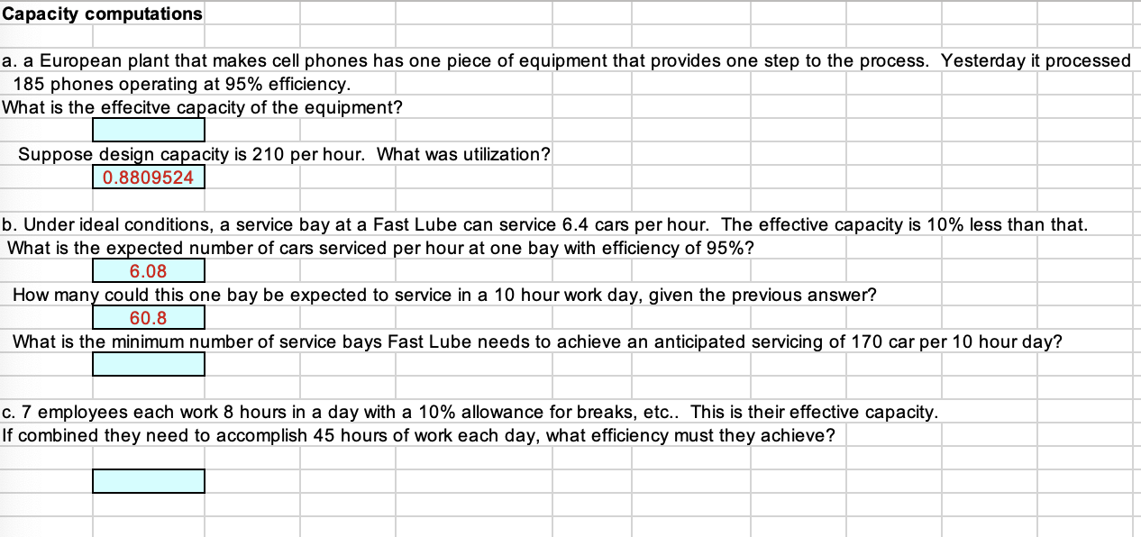 Solved Capacity computationsa. ﻿a European plant that makes | Chegg.com