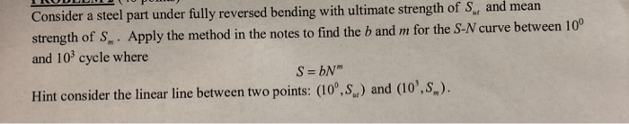 Solved Consider a steel part under fully reversed bending | Chegg.com