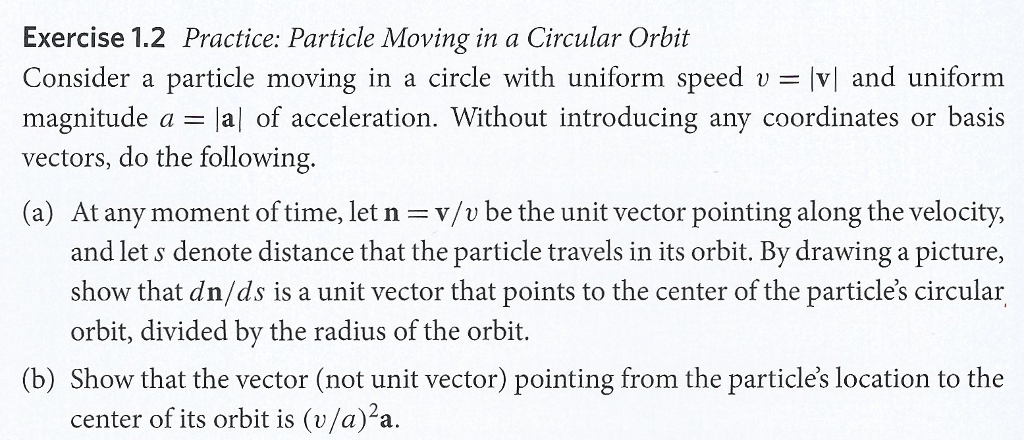 Solved Exercise 1.2Practice: Particle Moving in a Circular | Chegg.com