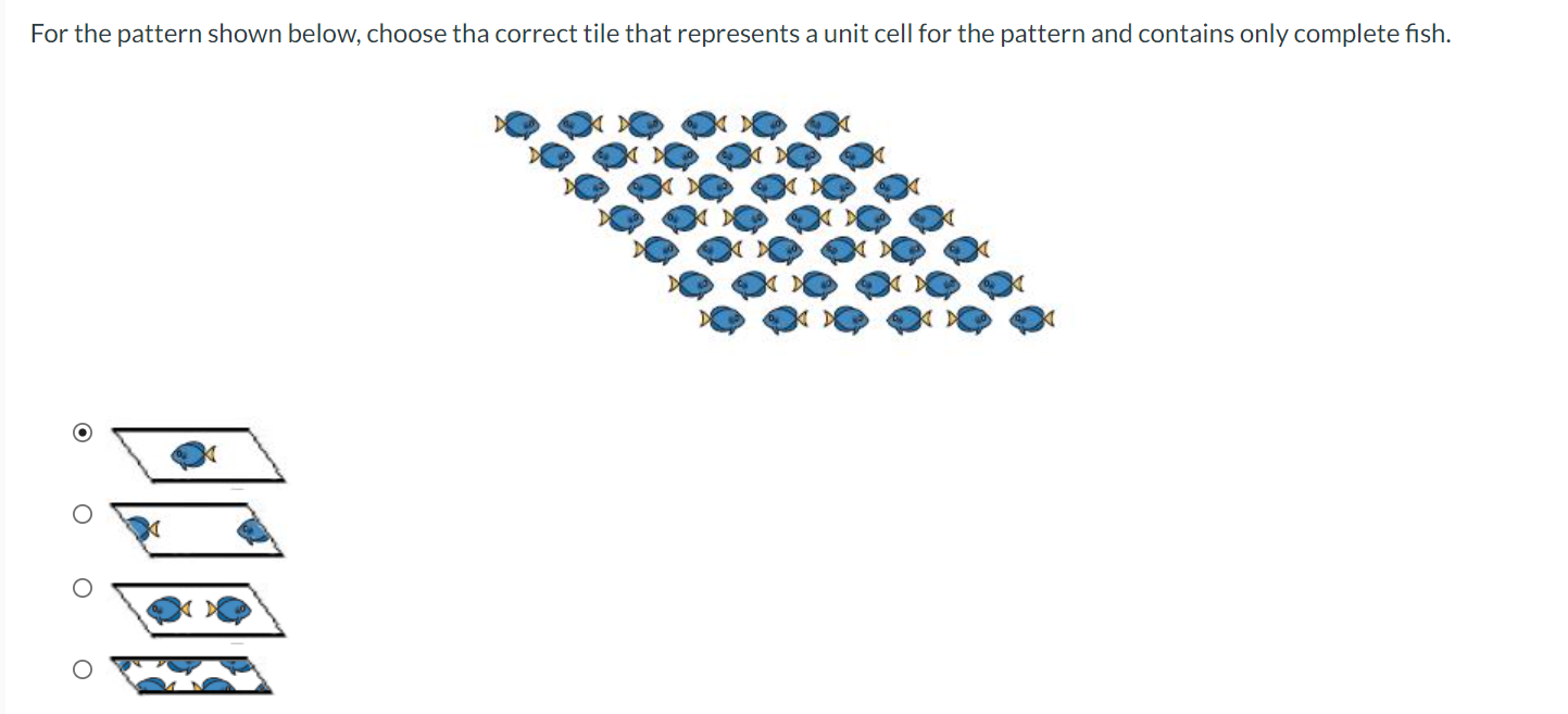 Solved For the pattern shown below, choose tha correct tile | Chegg.com