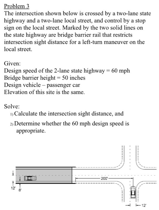 Solved Problem3 The intersection shown below is crossed by a | Chegg.com