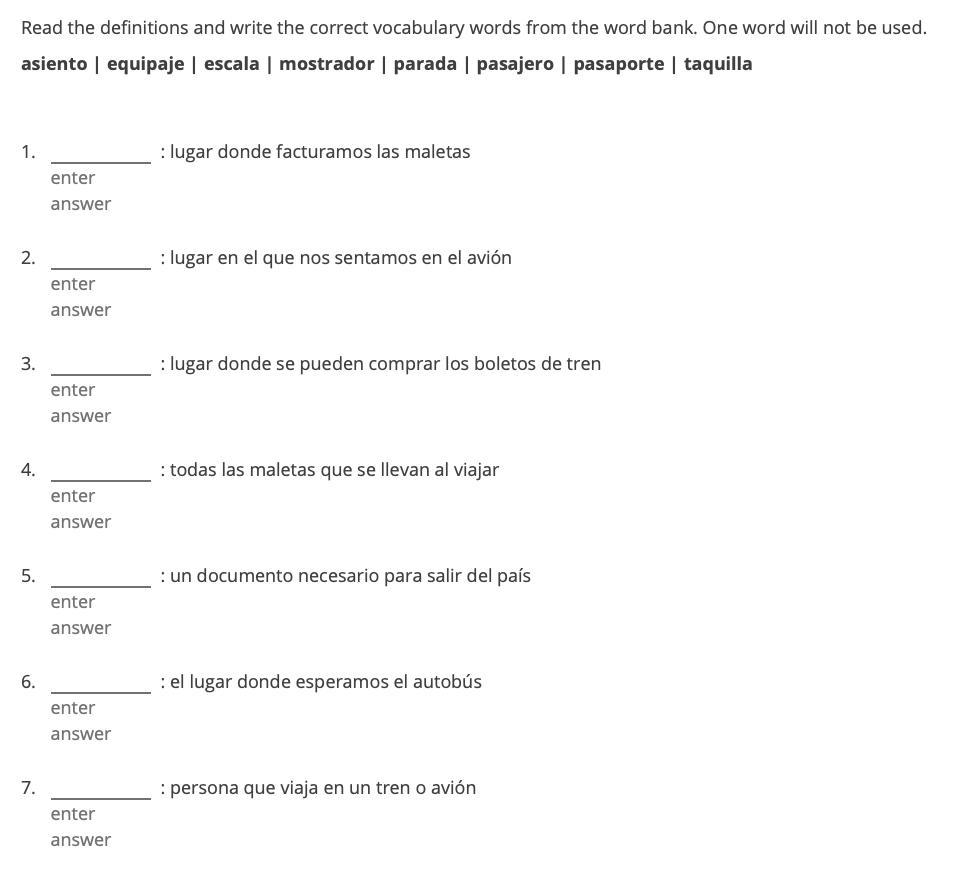 Read the definitions and write the correct vocabulary | Chegg.com