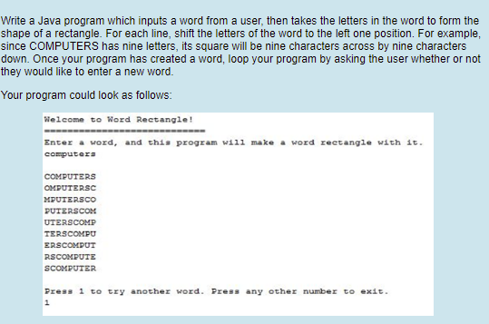 Solved Nrite A Java Program Which Inputs A Word From A User 9382