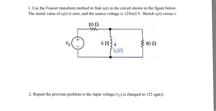 Solved 1. Use the Fourier transform method to find io(t) in | Chegg.com