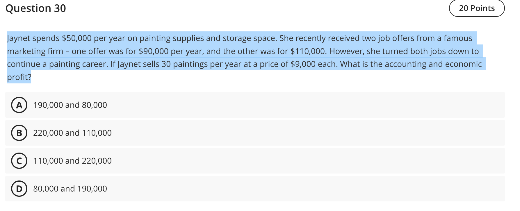 Solved Jaynet spends $50,000 per year on painting supplies | Chegg.com Solved Jaynet spends $50,000 per year on painting supplies | Chegg.com