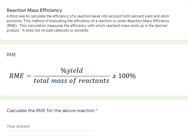 Solved A. Calculate the atom economy for the above | Chegg.com