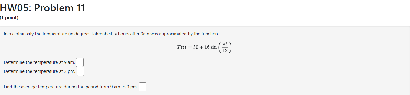Solved HW05: Problem 10 (1 point) Find the average value of | Chegg.com