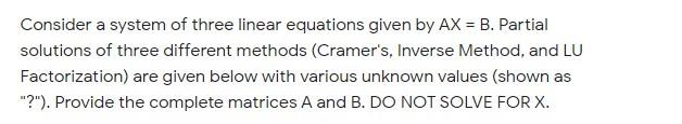 Solved Cramers: 1 det ГО 0 0 ? 0 2 :) Adjoint: ? ? adj(A) = | Chegg.com