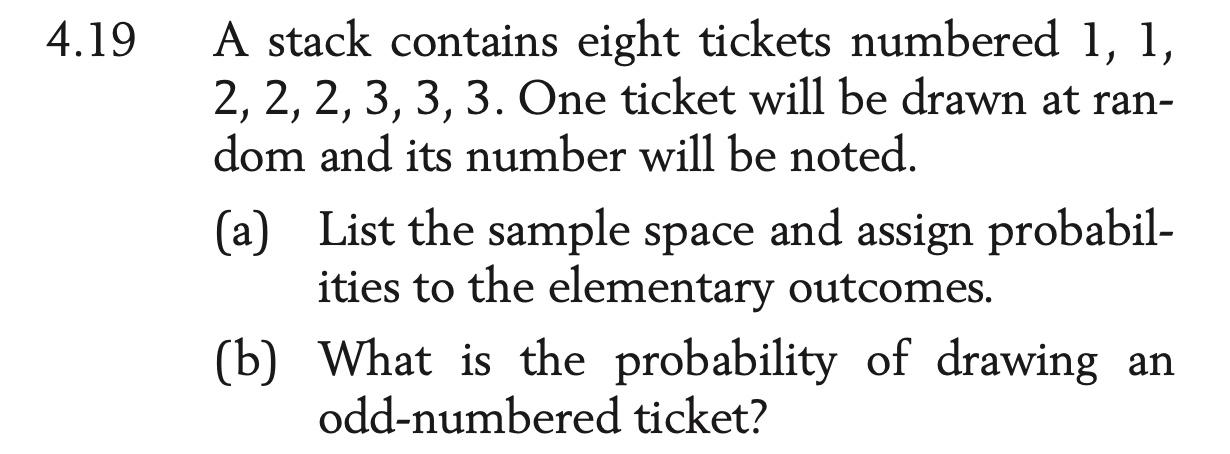 Solved 4.19 A stack contains eight tickets numbered 1, 1, 2, | Chegg.com