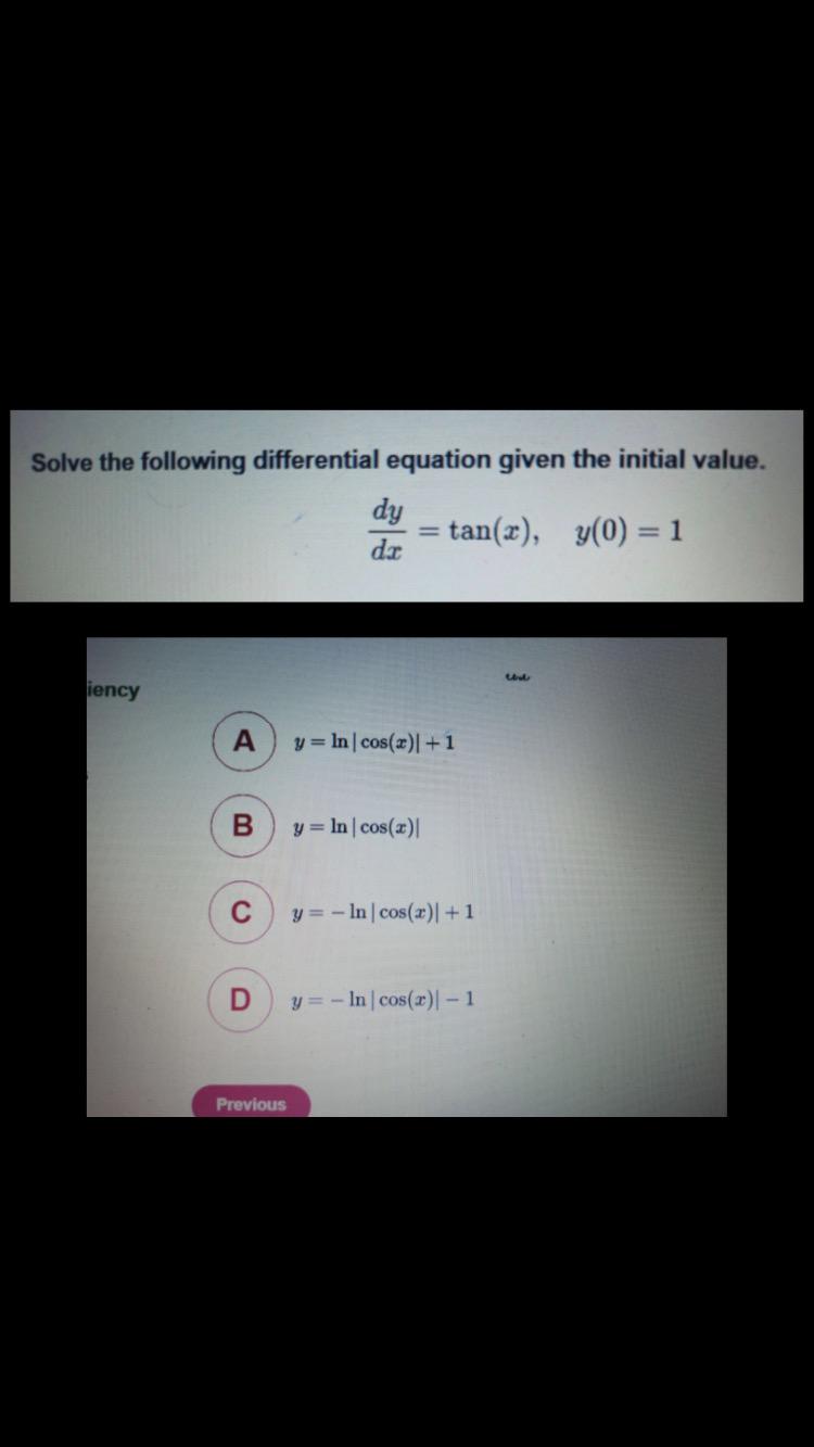 Solved Solve the following differential equation given the | Chegg.com