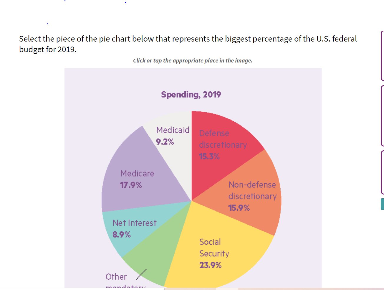 Solved Select the piece of the pie chart below that | Chegg.com