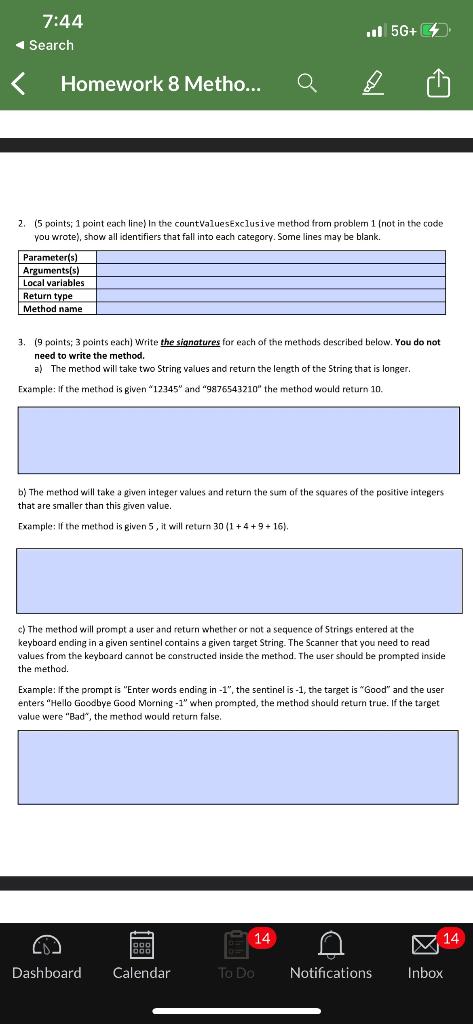 1. Suppose we have the method defined below: public | Chegg.com