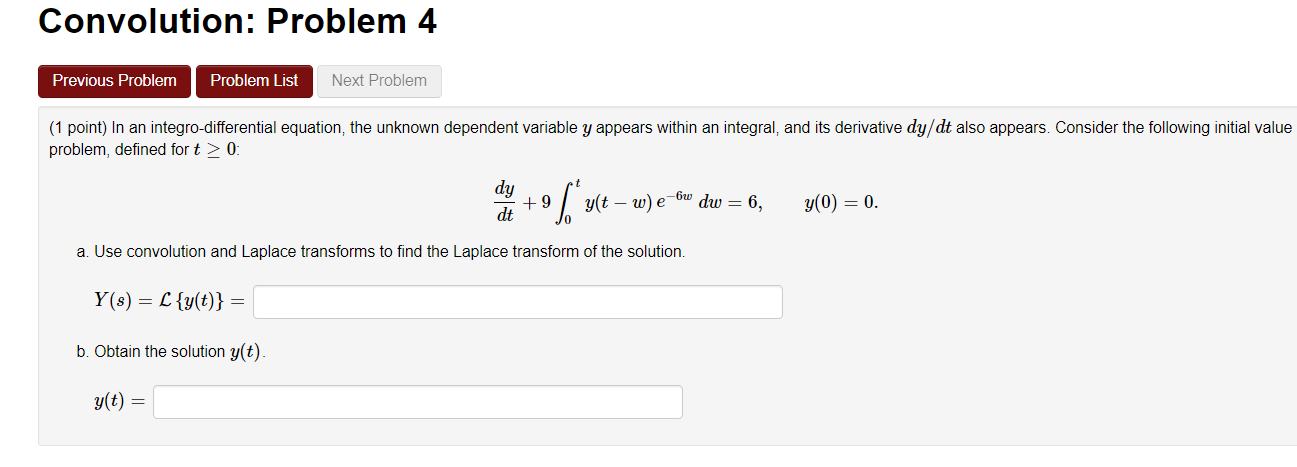 Solved Convolution: Problem 4 Previous Problem Problem List | Chegg.com