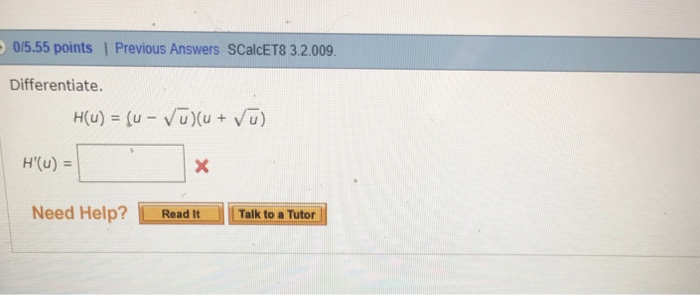 Solved 0/5.55 points | Previous Answers SCalcET8 3.2.009 | Chegg.com