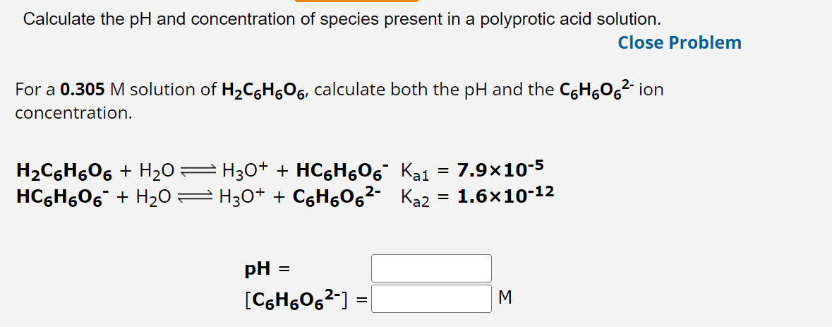 Solved Calculate the pH and concentration of species present | Chegg.com