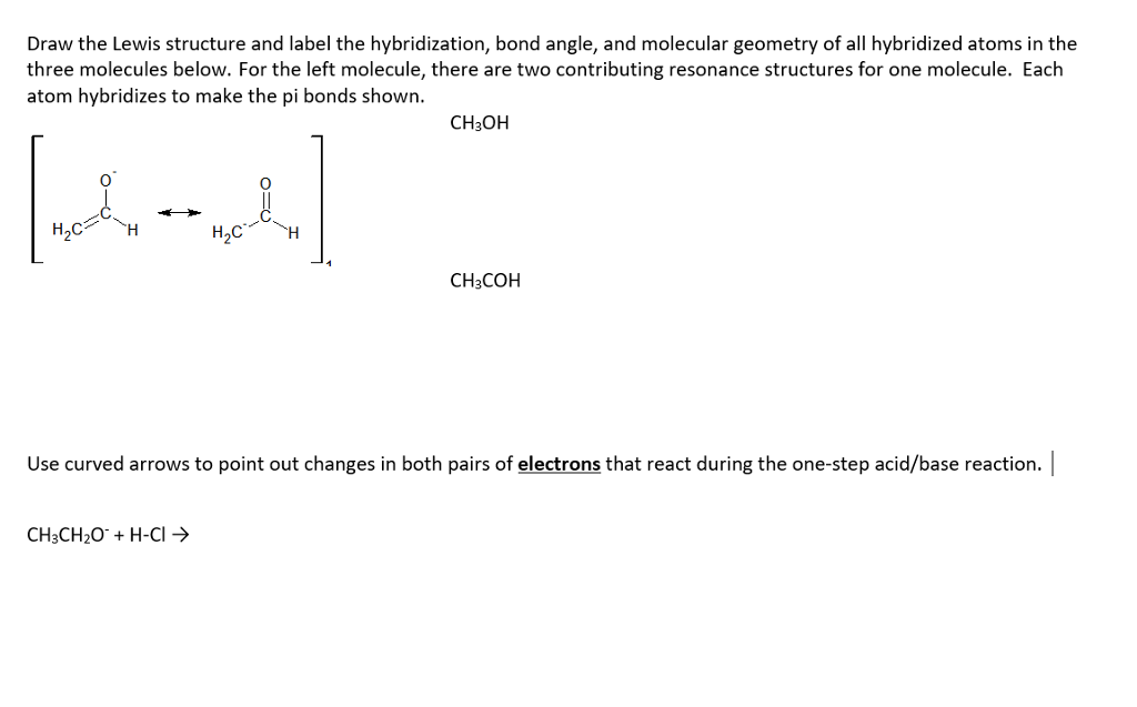 Ch3oh Lewis Structure Molecular Geometry