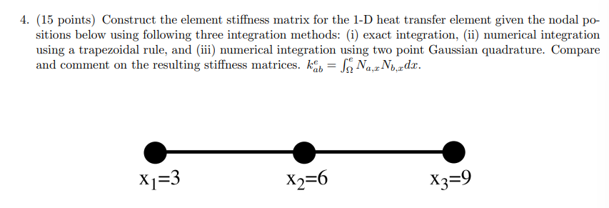Solved (15 ﻿points) ﻿Construct the element stiffness matrix | Chegg.com