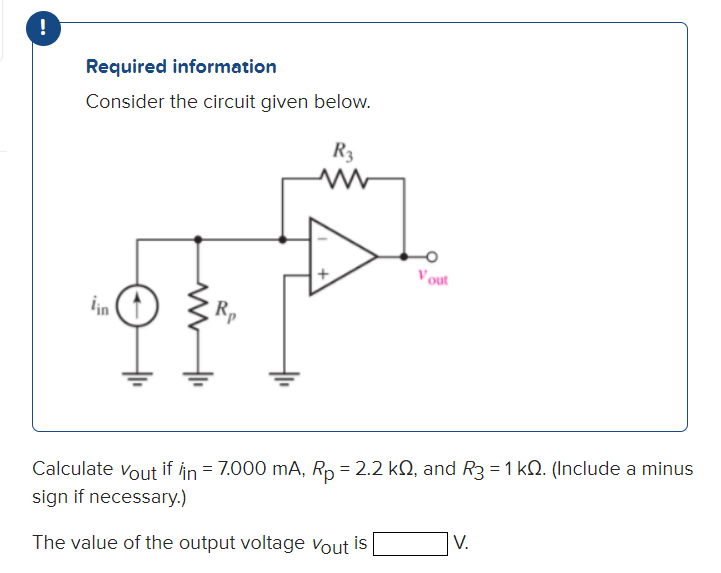 Solved Required information Consider the circuit given | Chegg.com