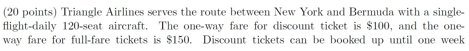 (20 points) Triangle Airlines serves the route | Chegg.com