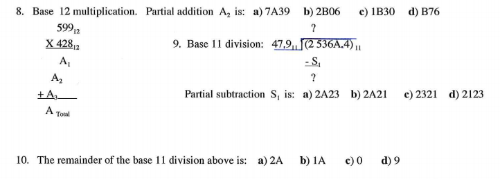 Solved 5992 X 428,2 8. Base 12 multiplication. Partial | Chegg.com