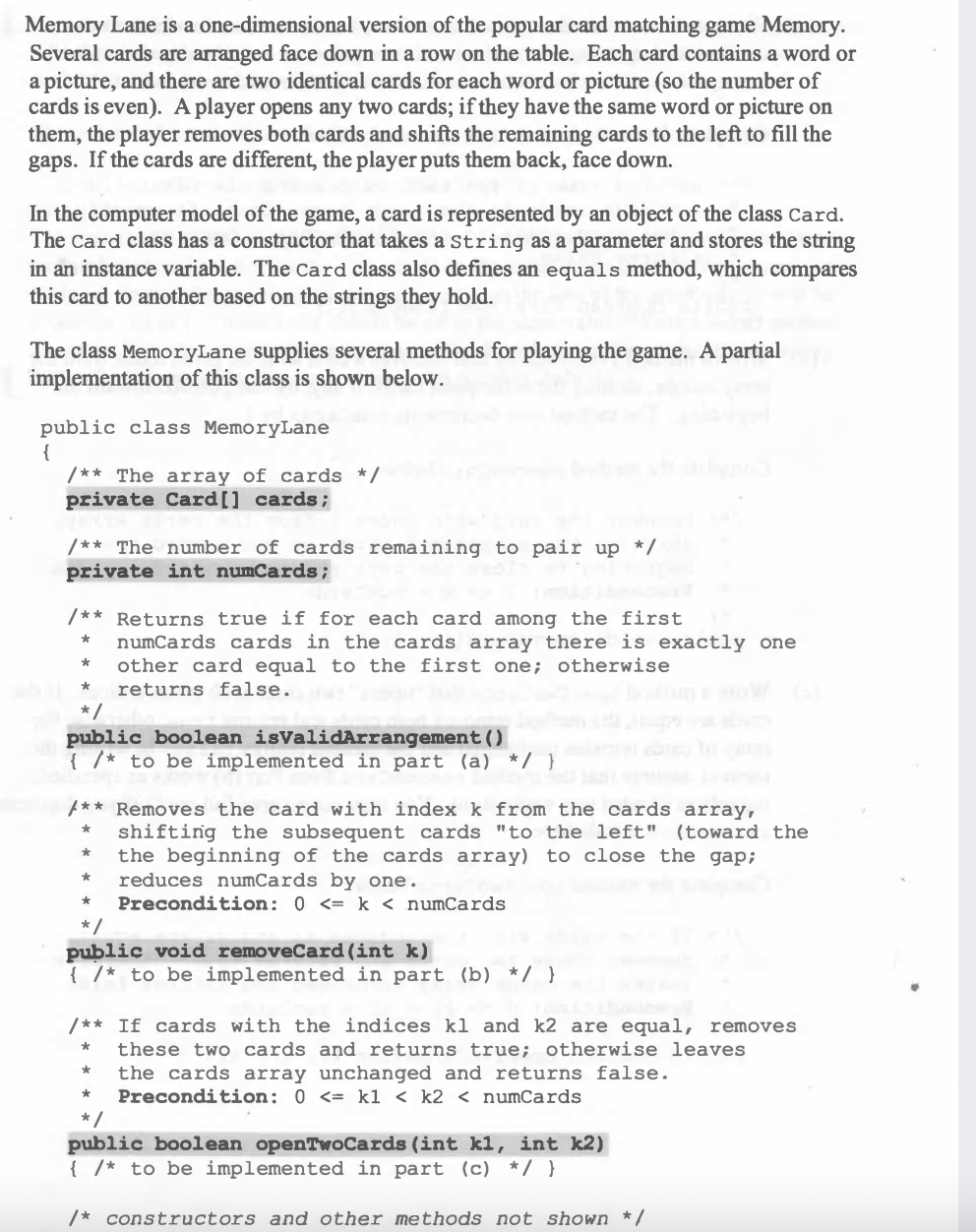 Solved Memory Lane is a one-dimensional version of the | Chegg.com