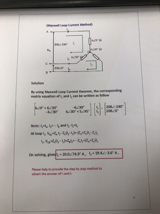 Solved (Maxwell Loop Current Method) 620° Ω 2084-240° I | Chegg.com