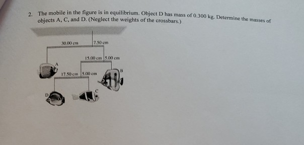 Solved The mobile in the figure is in equilibrium. Object D | Chegg.com