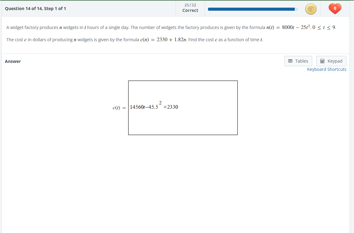 Solved A widget factory produces n widgets in t hours of a | Chegg.com