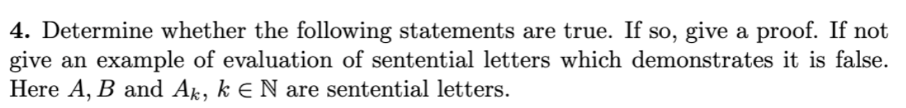 Solved 4. Determine whether the following statements are | Chegg.com