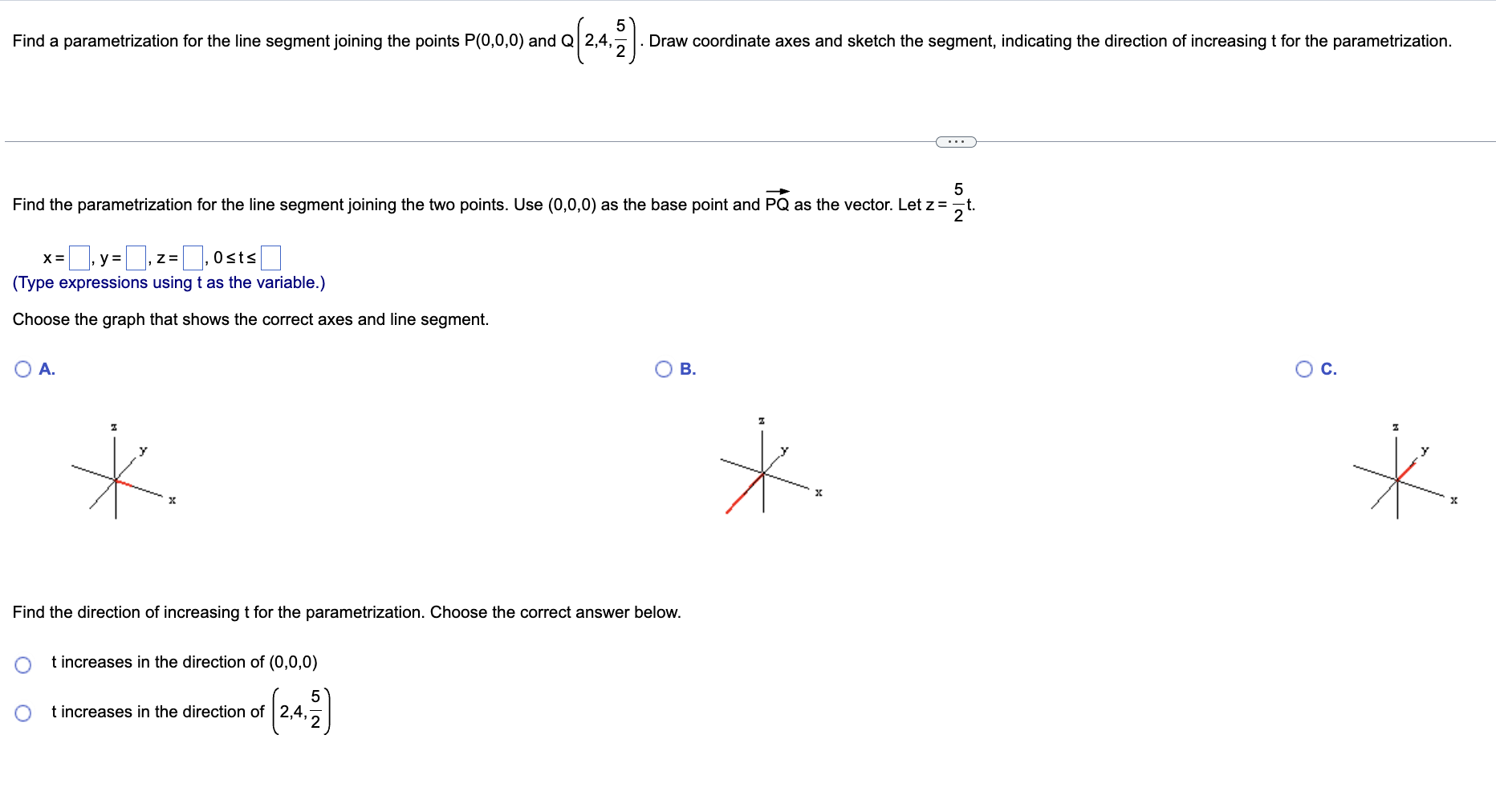 Solved Find a parametrization for the line segment joining | Chegg.com