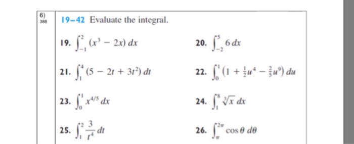Solved Evaluate the integral. integral_-1^2 (x^3 - 2x) dx | Chegg.com