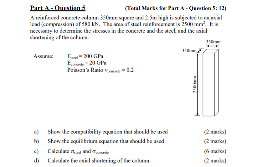 Solved Part A - Question 5 (Total Marks for Part A - | Chegg.com