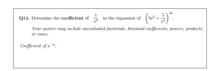 Solved Q14. Determine the coefficient of x81 in the | Chegg.com