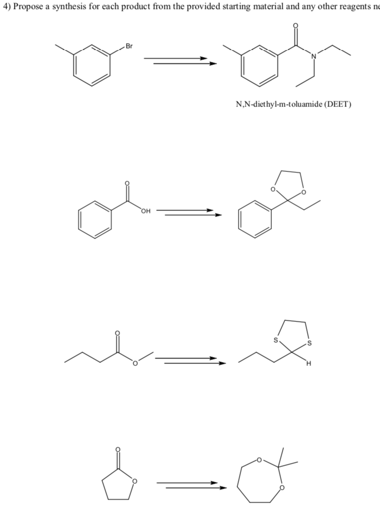 Solved 4) Propose a synthesis for each product from the | Chegg.com