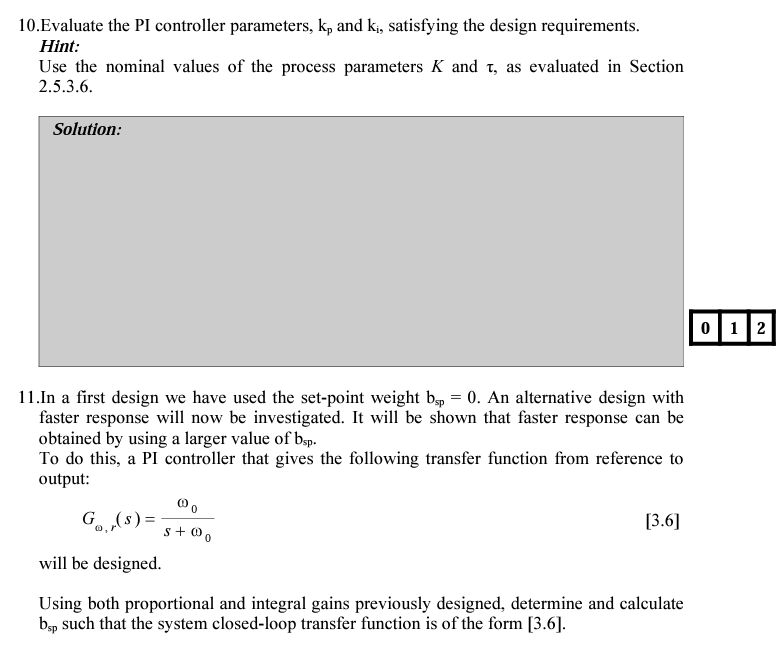 10evaluate The Pi Controller Parameters K And Ki 