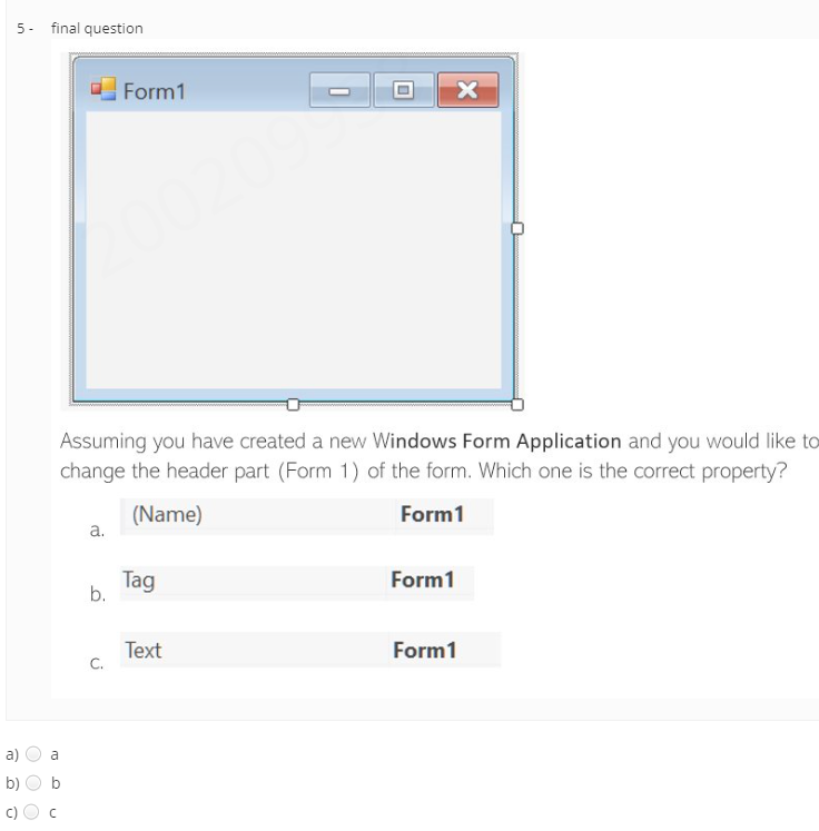 Solved 5- final question Form 1 х Assuming you have created | Chegg.com