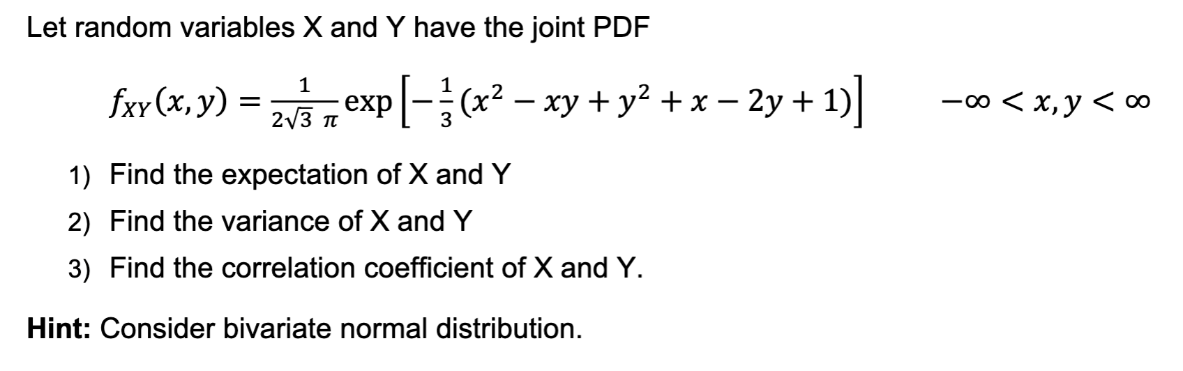 Solved Let random variables X and Y have the joint PDF | Chegg.com