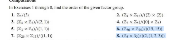 Solved In Exercises through 8, find the order of the given | Chegg.com