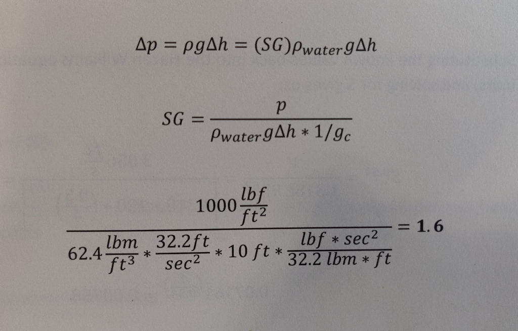 Solved In calculating Specific Gravity of an unknown fluid | Chegg.com
