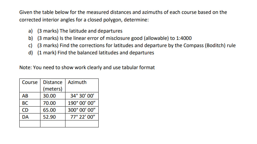 Solved Given the table below for the measured distances and | Chegg.com