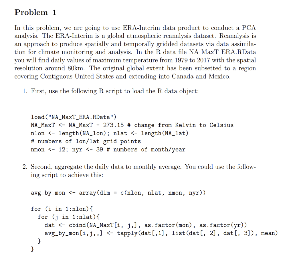 In this problem, we are going to use ERA-Interim data | Chegg.com