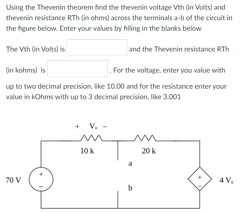Solved Using the Thevenin theorem find the thevenin voltage | Chegg.com