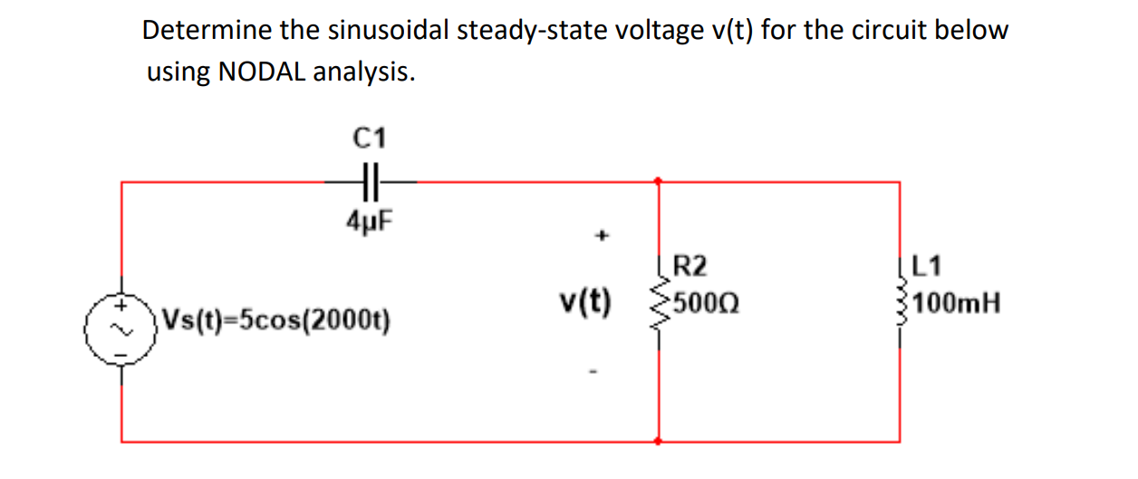 Solved Determine the sinusoidal steady-state voltage v(t) | Chegg.com