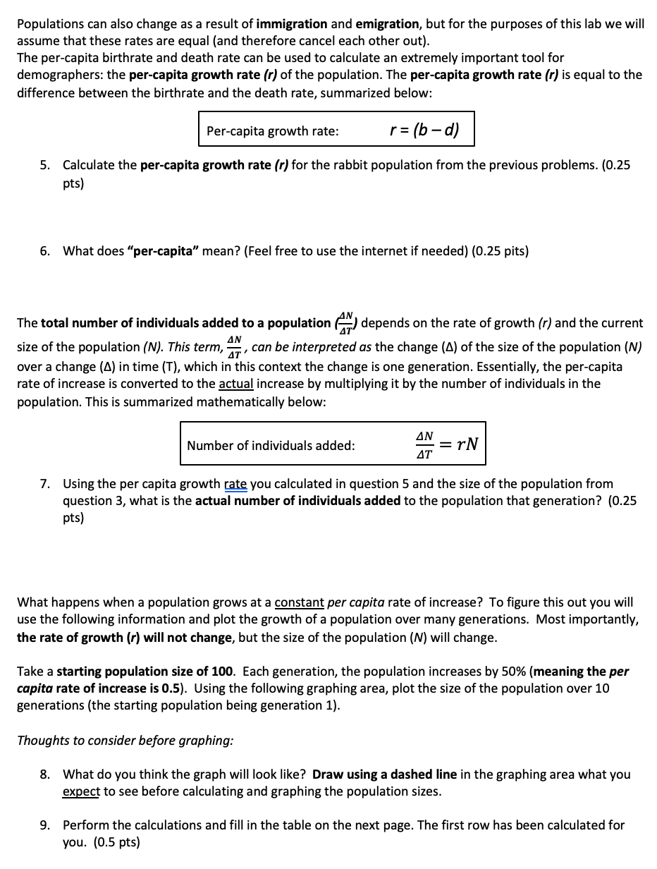 Solved Population Growth Pre-Lab Exercise Introduction The | Chegg.com