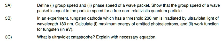 Solved 3A) ﻿Define (i) ﻿group speed and (ii) ﻿phase speed of | Chegg.com