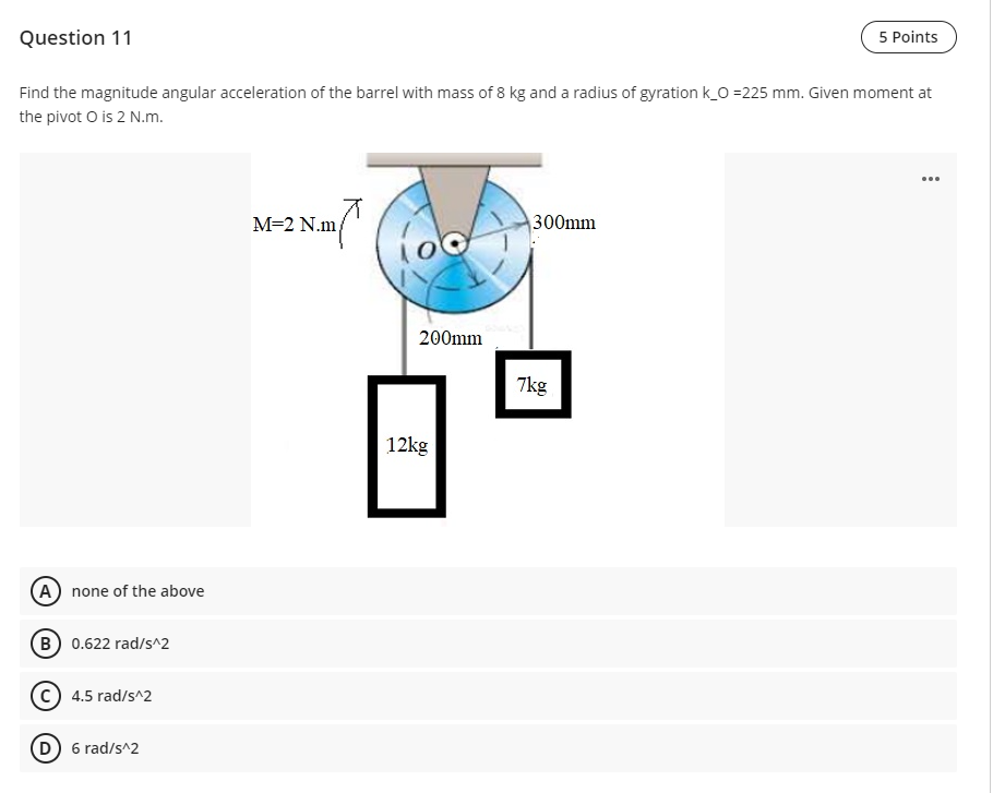 Solved Question 11 5 Points Find the magnitude angular | Chegg.com